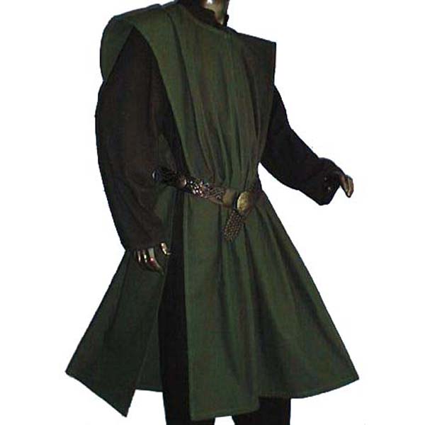 Linen Look Plain Surcoats GREEN