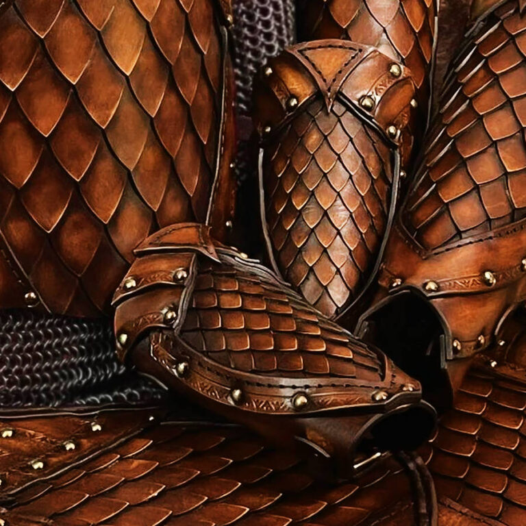The Dragons LARP Leather Vambraces